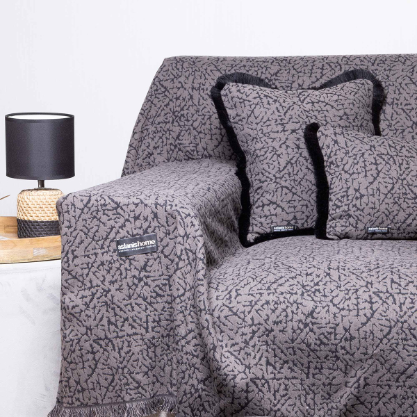 Ριχτάρι Τριθέσιου Καναπέ (180x300) Aslanis Home Athos Γραφίτης-Μαύρο ...