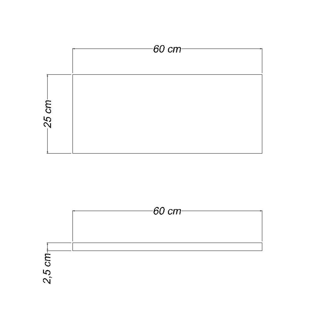 Ράφι Τοίχου (60x25x2.5) Tramontina Elite 91274/065 7897746277772 ...