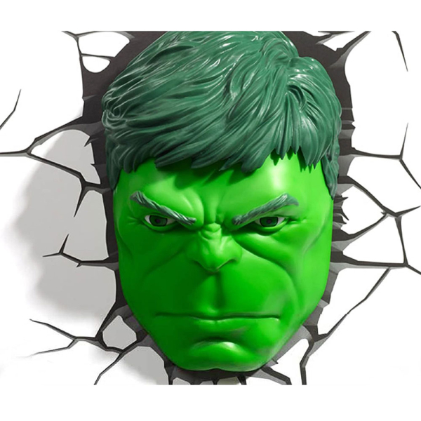 Διακοσμητικό Φωτιστικό Τοίχου LED The Source 3DL Marvel Hulk Face 75193 ...