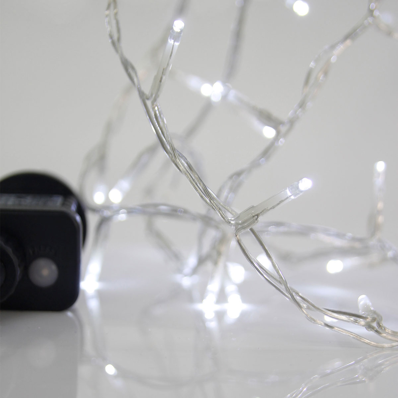 Χριστουγεννιάτικα Λαμπάκια 240 Led Σε Σειρά 14.9μ Ψυχρό Λευκό Με 8 ...