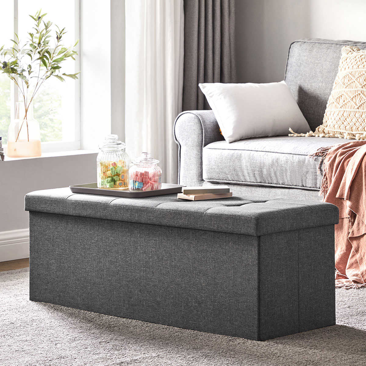 Ταμπουρέ Με Αποθηκευτικό Χώρο (110x38x38) Songmics LSF77K X000IUWDEB ...