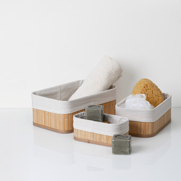 Καλάθια Αποθήκευσης (Σετ 3τμχ) F-V Natural Bamboo 174509A 3560233826978 ...