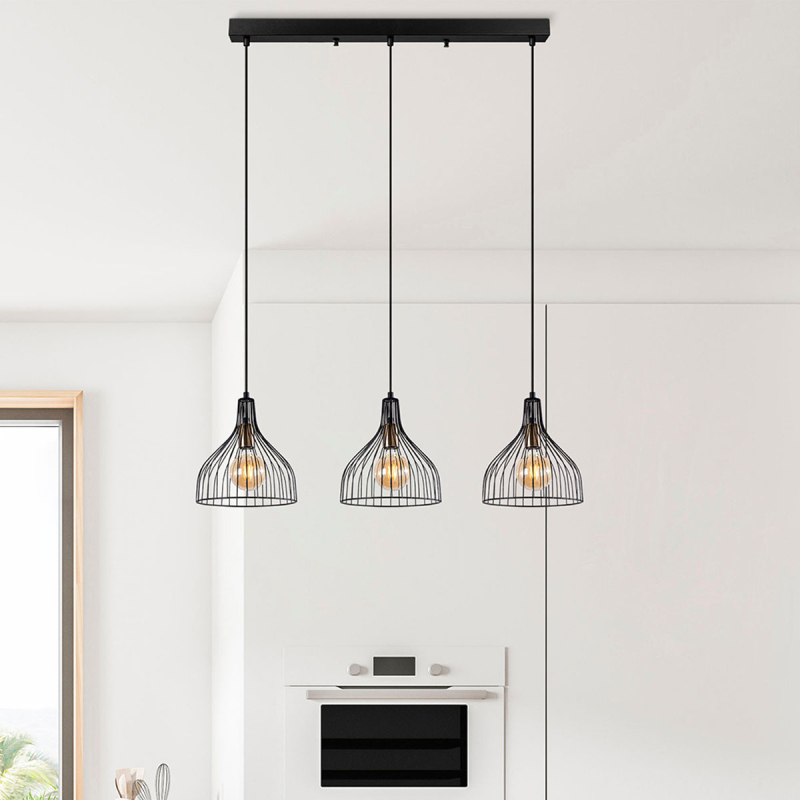 Φωτιστικό Οροφής Τρίφωτο A-G Cafu 942FLG1409 Black Antique ...