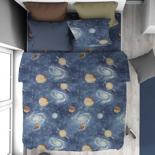 Παπλωματοθήκη Μονή (160x240) Dimcol Milky Way 185 Blue 32110823047 ...