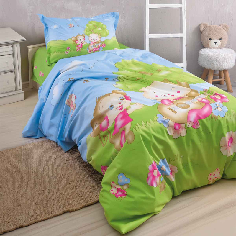 Παπλωματοθήκη Μονή (Σετ 160x250) Rythmos Kids Chicaboo 205-135 | Spitishop