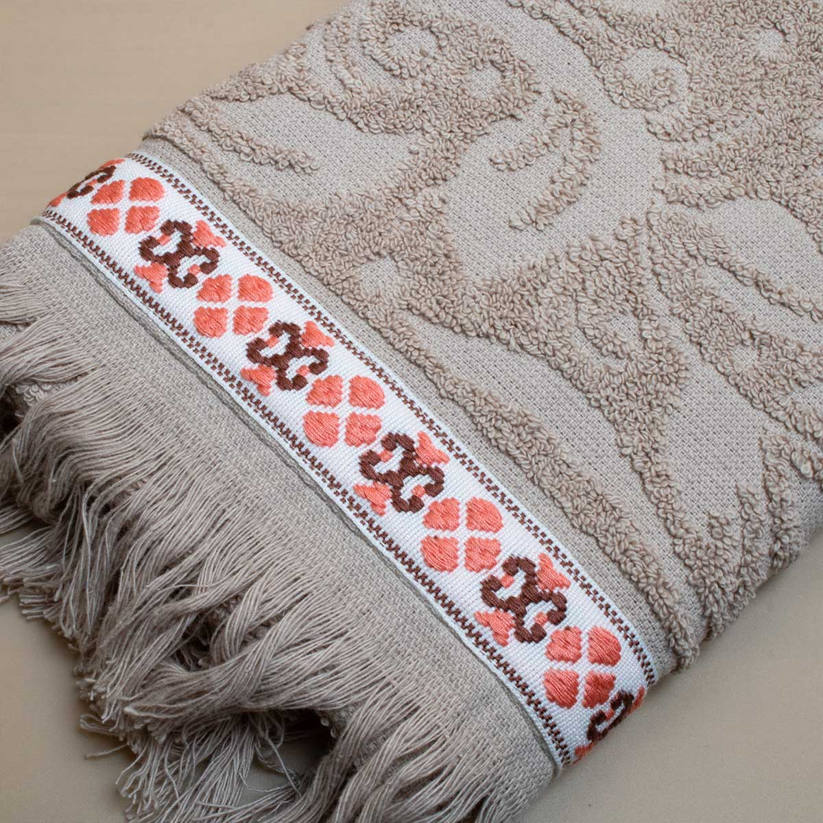 Πετσέτα Προσώπου (50x90) White Fabric Hatcher Beige 500gsm 83996503 ...