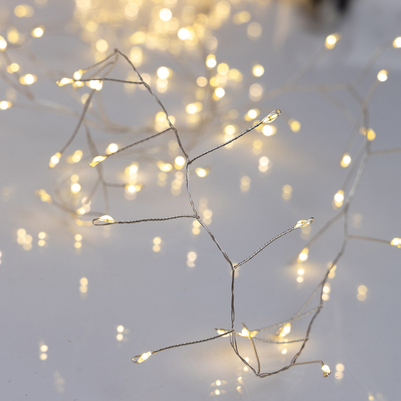 Χριστουγεννιάτικα Λαμπάκια Χαλκού 480 Mini Led Σε Σειρά Cluster 9.4μ ...