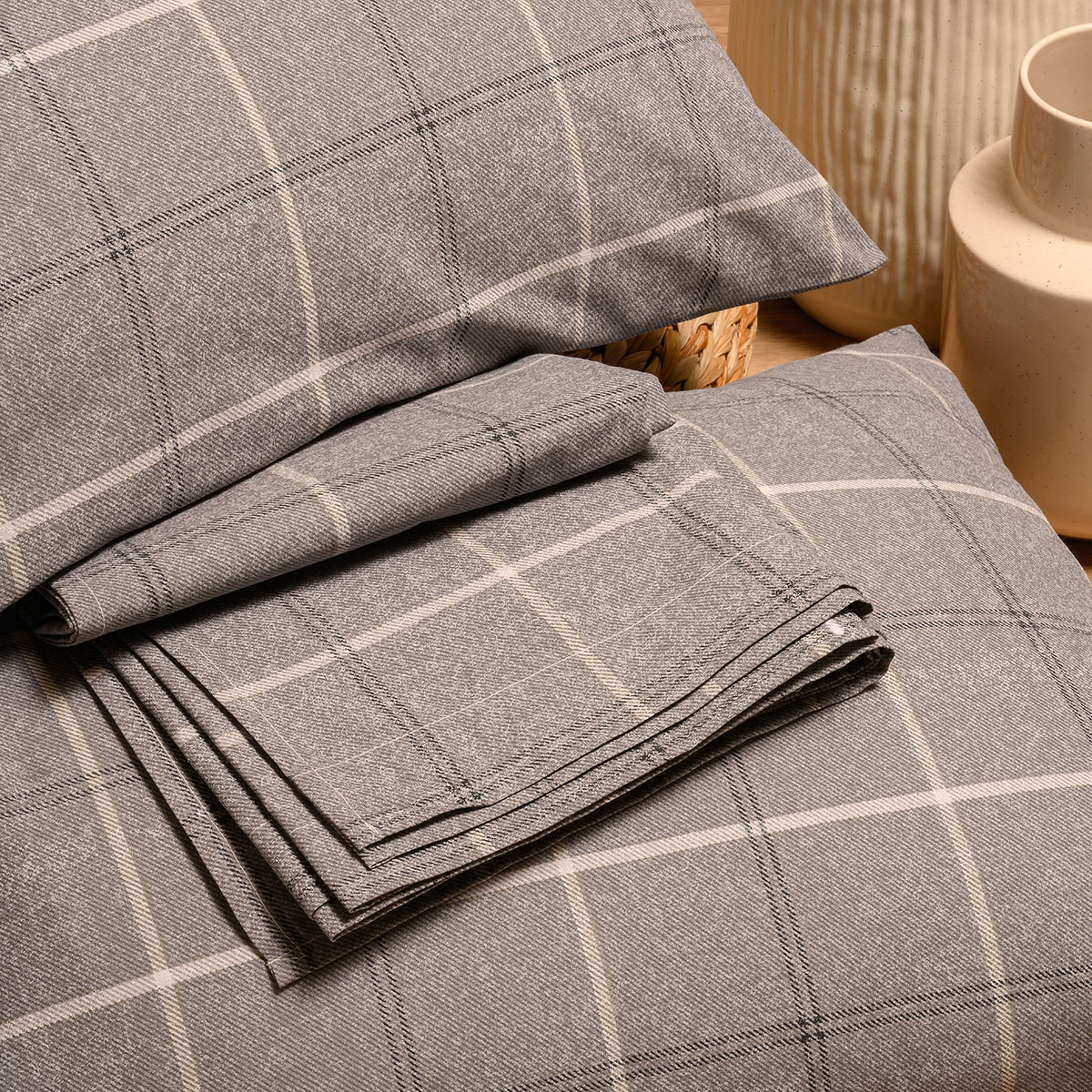 Σεντόνι Μονό Με Λάστιχο + Μαξιλαροθήκη (Σετ) Melinen Diego Grey ...