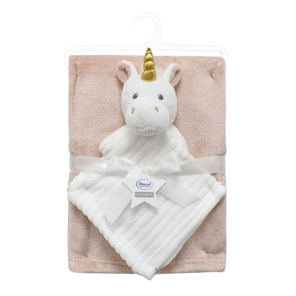 Κουβέρτα Fleece Αγκαλιάς (75x100) + Πανάκι Παρηγοριάς Dimcol Unicorn 06 ...