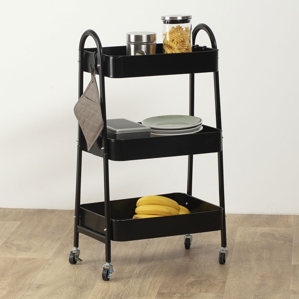 Τρόλεϊ/Ραφιέρα 3 Θέσεων (44x32x80) F-V Black 189604 3560231651251 ...