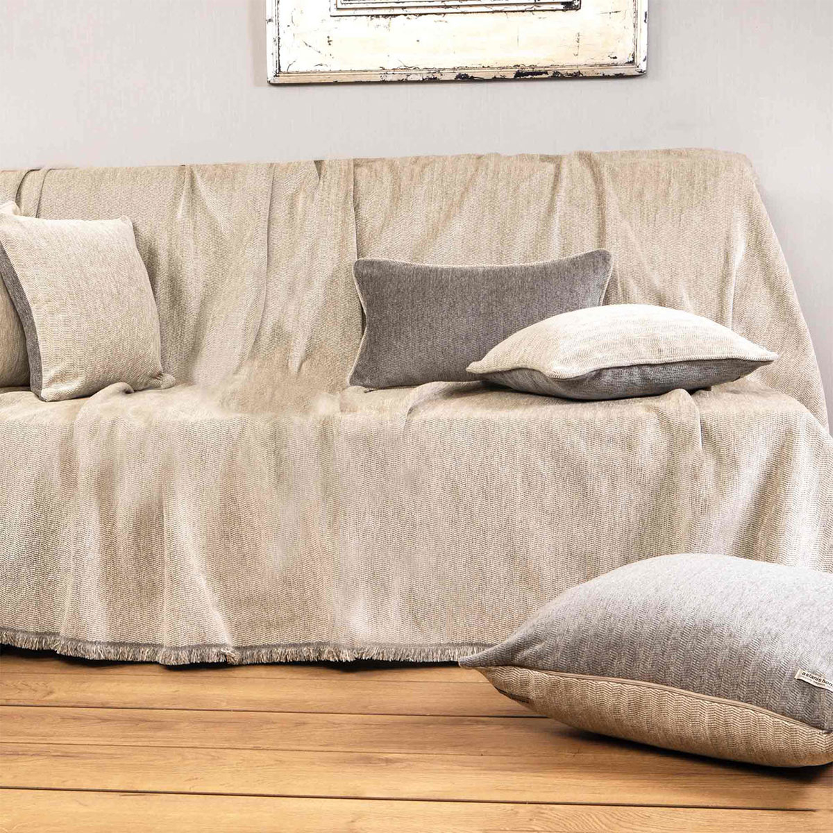 Ριχτάρι Διθέσιου Καναπέ 2 Όψεων (180x250) Aslanis Home Ossa Γκρι-Μπεζ ...