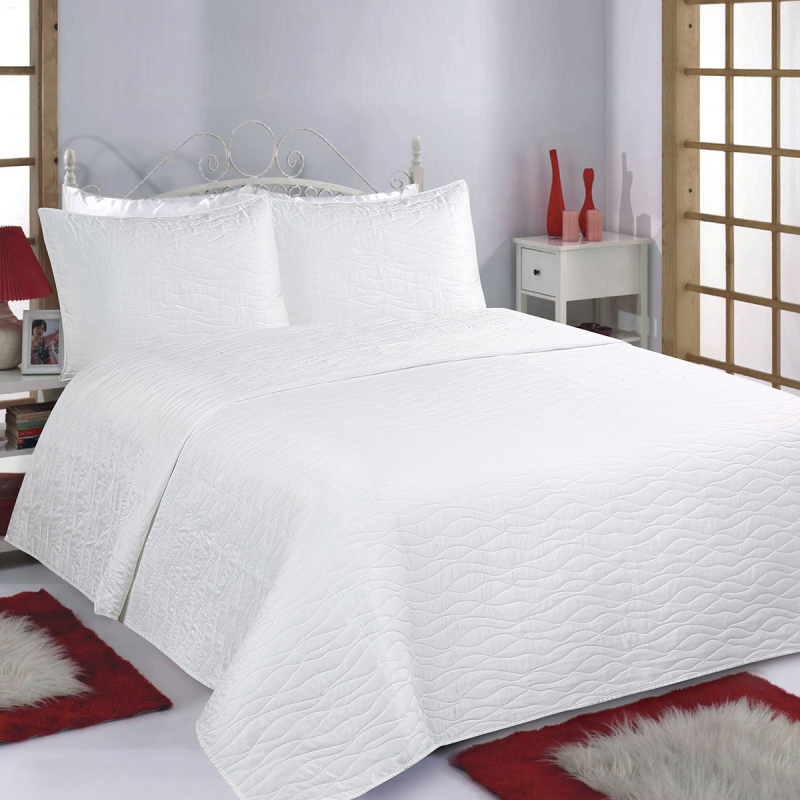 Κουβερλί Υπέρδιπλο (Σετ 220x240) Silk Fashion Wave Ivory 5206978075292 ...