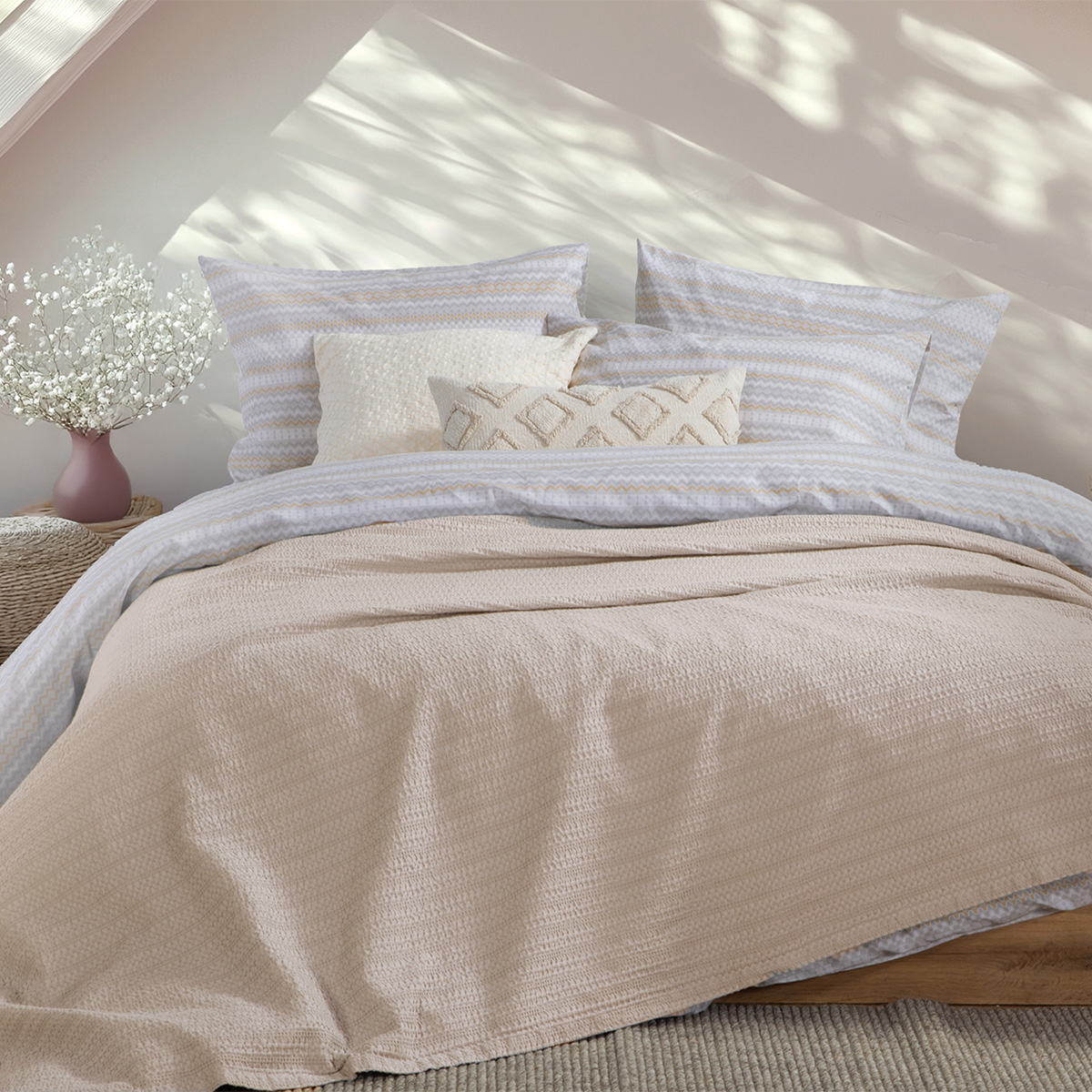 Κουβέρτα Πικέ Μονή (160x240) Nef-Nef Homeware Cool Sand 5205495606033 ...