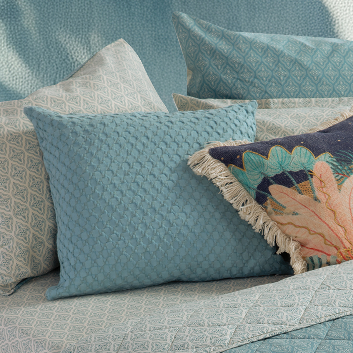 Διακοσμητική Μαξιλαροθήκη (50x50) Nef-Nef Homeware Blue Elmer ...