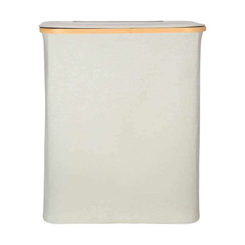 Καλάθι Απλύτων 2 Θέσεων (56x37x68) Estia Bamboo Essentials Γκρι 02 ...