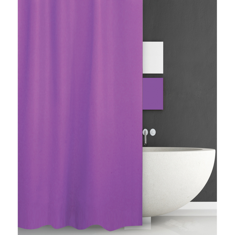 Κουρτίνα Μπάνιου (180x200) Με Κρίκους San Lorentzo Solid Purple ...
