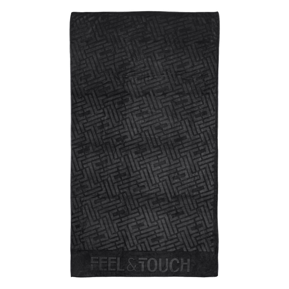 Πετσέτα Θαλάσσης (90x170) Feel & Touch Icon Black 1830086125004 | Spitishop