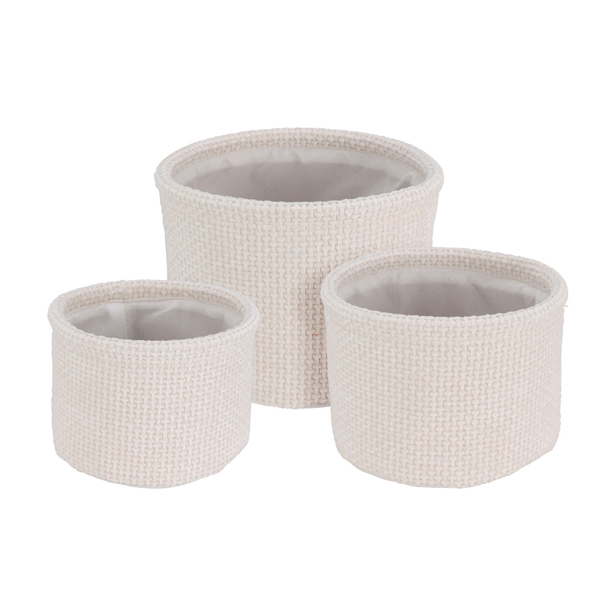 Καλάθια Αποθήκευσης (Σετ 3τμχ) K-M Cream AAE444260 8721037782098 ...