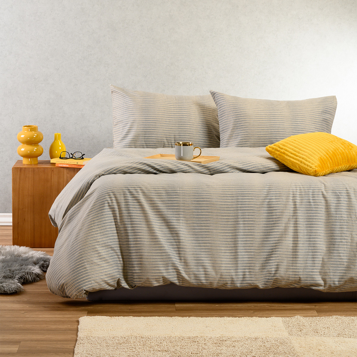 Φανελένια Σεντόνια Διπλά (Σετ) Melinen Winter Line Trinity Grey G ...