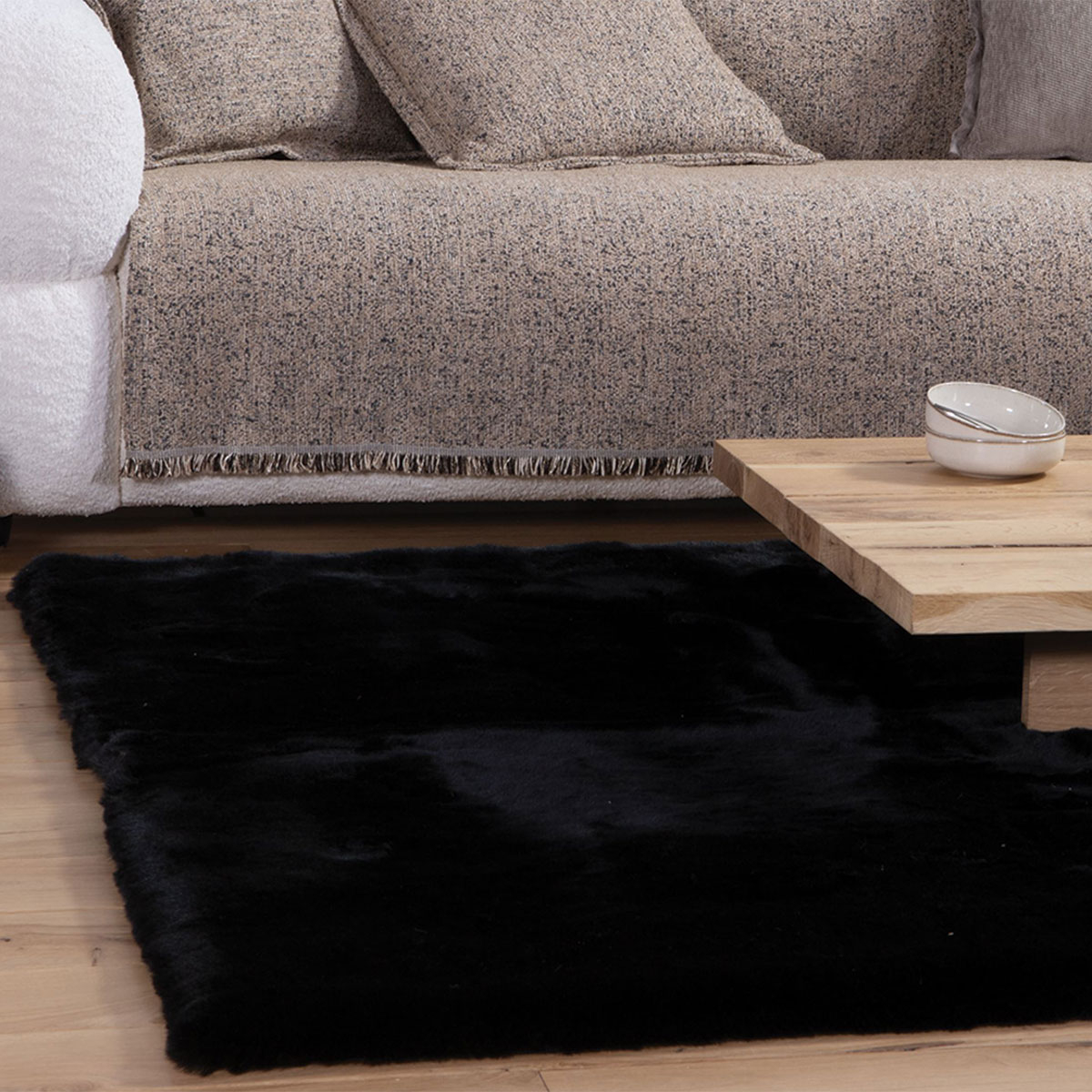 Χαλί Γούνινο (150x200) Nef-Nef Homeware Estelle Black 5205495594033 ...