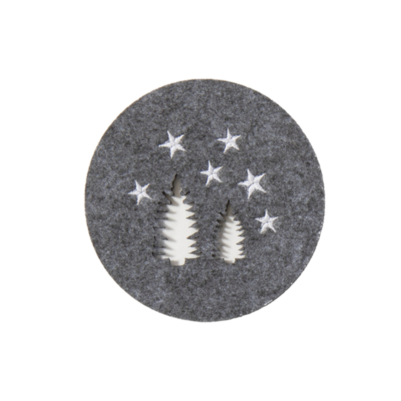 Χριστουγεννιάτικα Σουβέρ (Σετ 4τμχ) Nef-Nef Homeware Snow Felt Grey ...