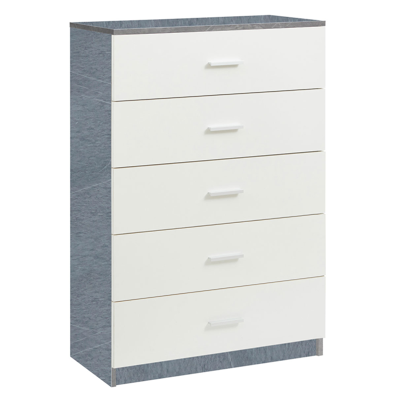 Συρταριέρα 5 Θέσεων (70x35x108) Spitishop Dama White/Cement ...