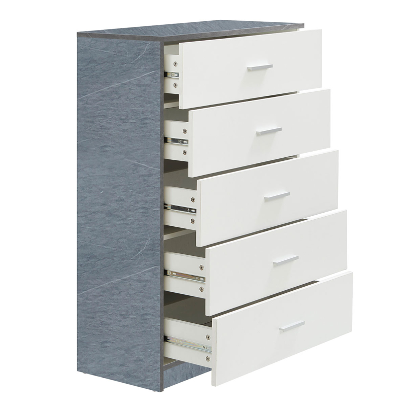 Συρταριέρα 5 Θέσεων (70x35x108) Spitishop Dama White/Cement ...