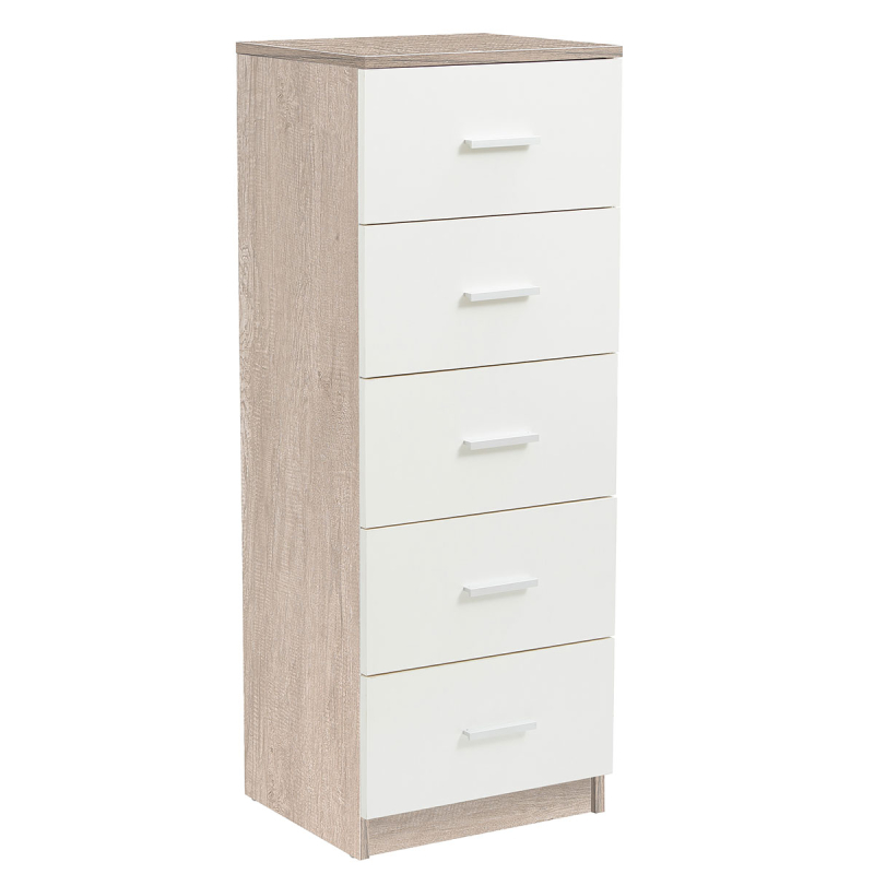 Συρταριέρα 5 Θέσεων (40x35x108) Spitishop Dama White/Greige ...