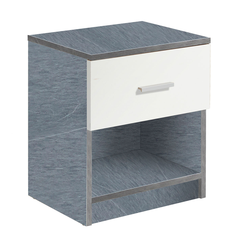 Κομοδίνο Με Συρτάρι & Ράφι (40x32x48) Spitishop Dama White/Cement ...