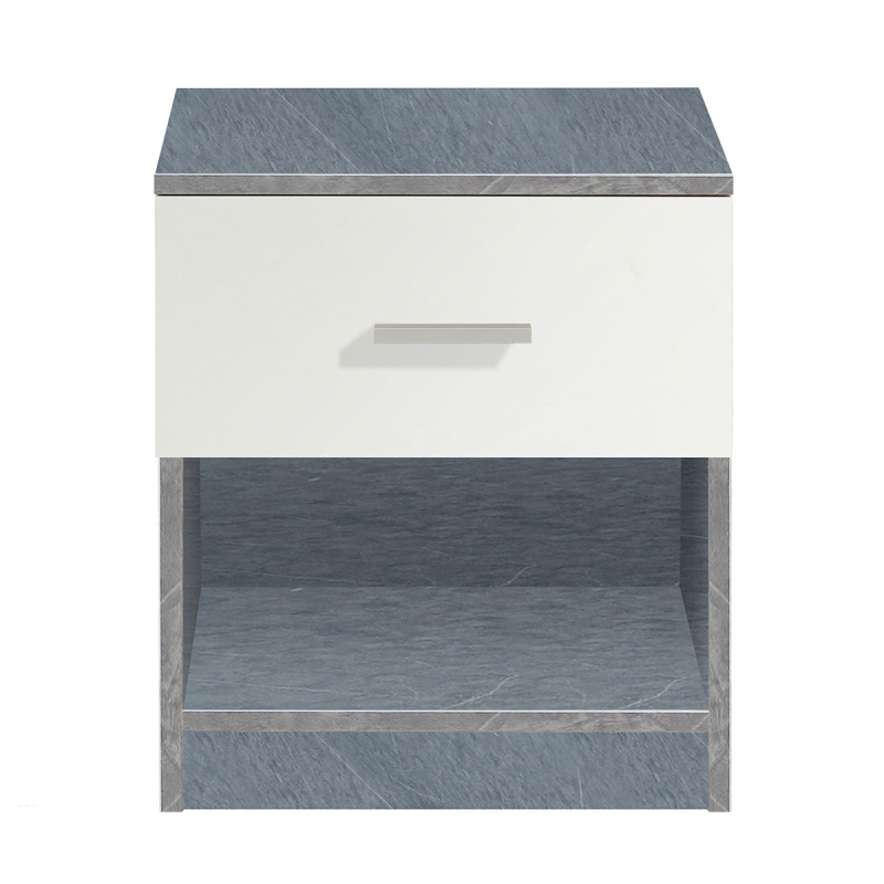 Κομοδίνο Με Συρτάρι & Ράφι (40x32x48) Spitishop Dama White/Cement ...