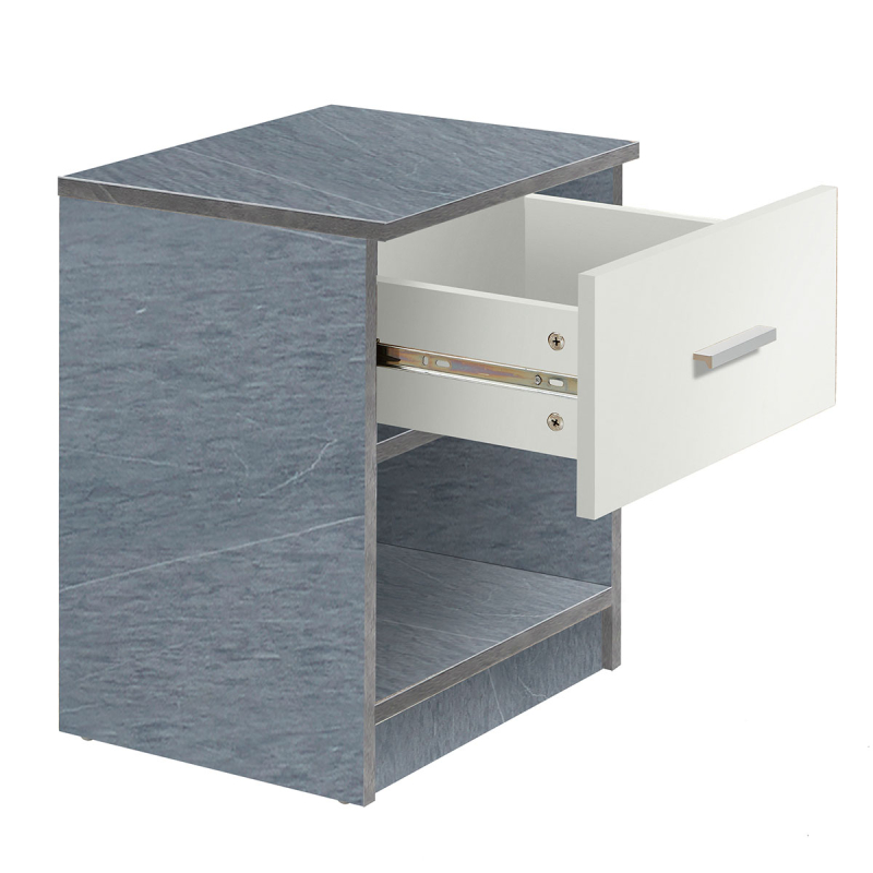 Κομοδίνο Με Συρτάρι & Ράφι (40x32x48) Spitishop Dama White/Cement ...