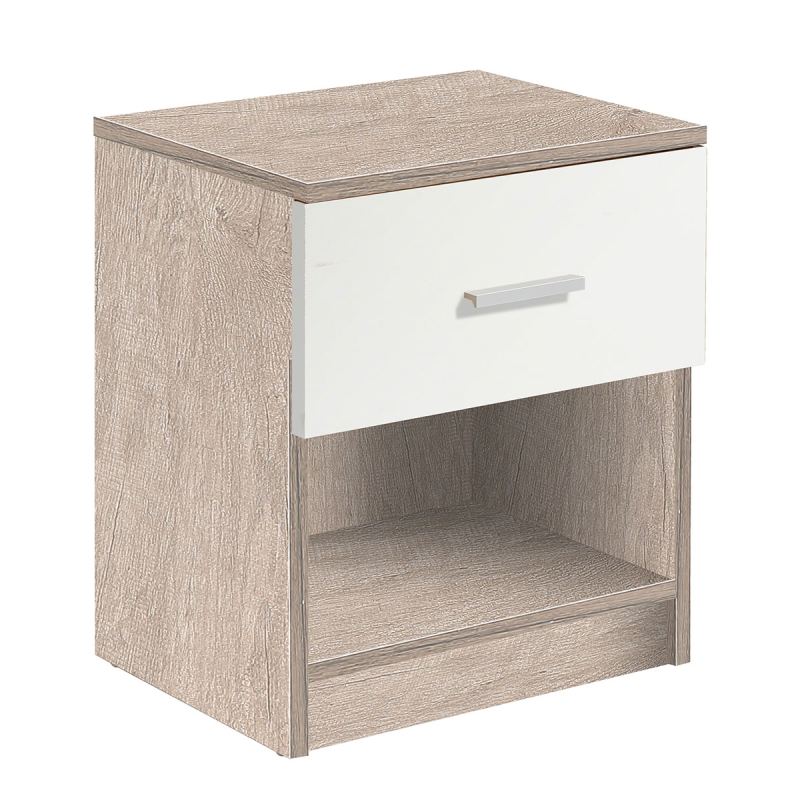 Κομοδίνο Με Συρτάρι & Ράφι (40x32x48) Spitishop Dama White/Greige ...