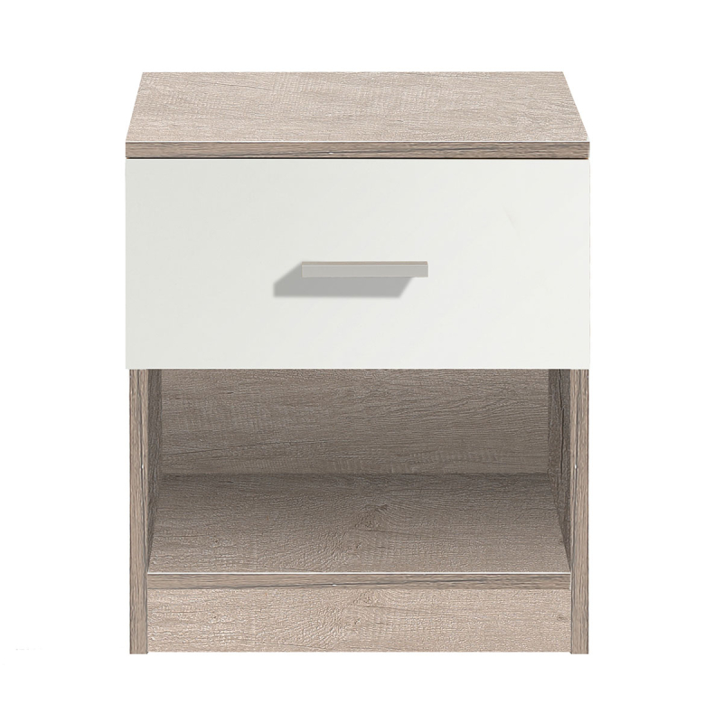 Κομοδίνο Με Συρτάρι & Ράφι (40x32x48) Spitishop Dama White/Greige ...