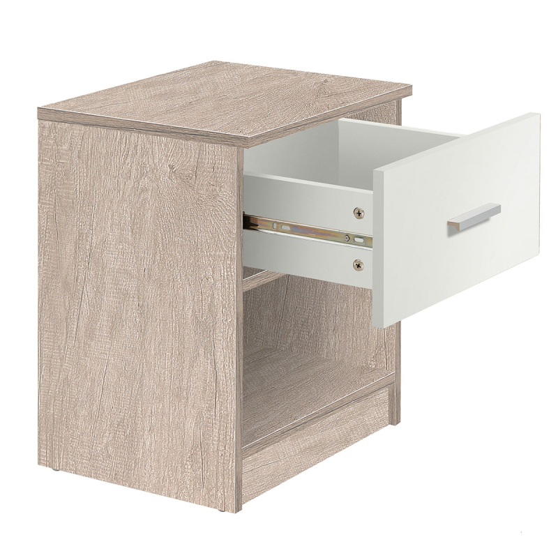 Κομοδίνο Με Συρτάρι & Ράφι (40x32x48) Spitishop Dama White/Greige ...