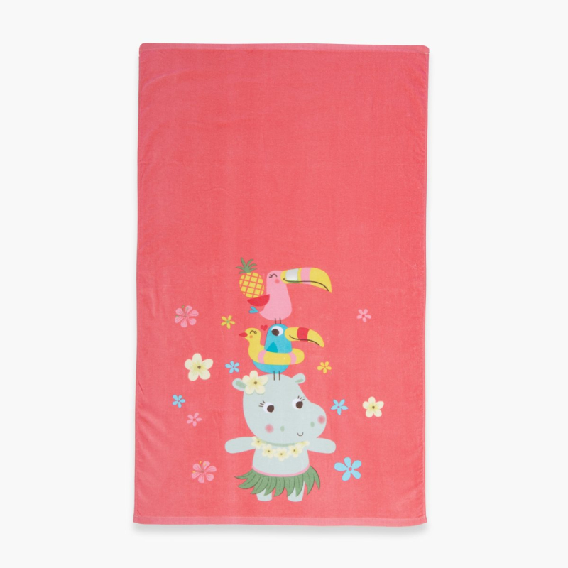 Παιδική Πετσέτα Θαλάσσης (70x120) Nef-Nef Homeware Aloha Hippo Coral ...