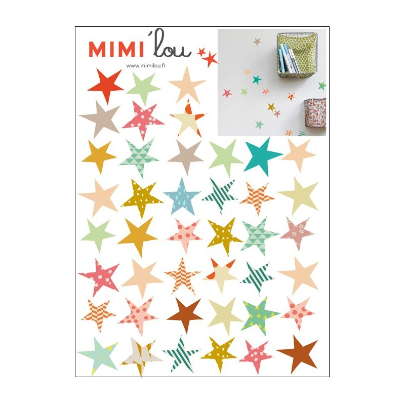 Παιδικά Αυτοκόλλητα Τοίχου Mimi'lou Stars 3700792600620 | Spitishop