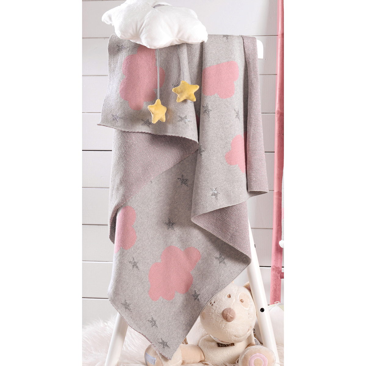 Κουβέρτα Πλεκτή Αγκαλιάς (80x100) Rythmos Cloud 113-710-1435 | Spitishop