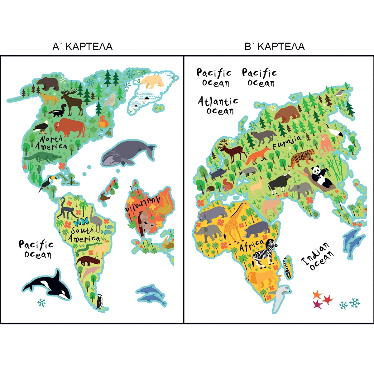 Παιδικό Αυτοκόλλητο Τοίχου Ango World Map 18301 8014093183016 | Spitishop