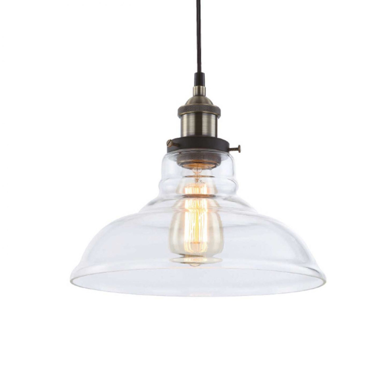 Φωτιστικό Οροφής Μονόφωτο Aca Smyrna KS1295PCL1BK Brass/Clear ...