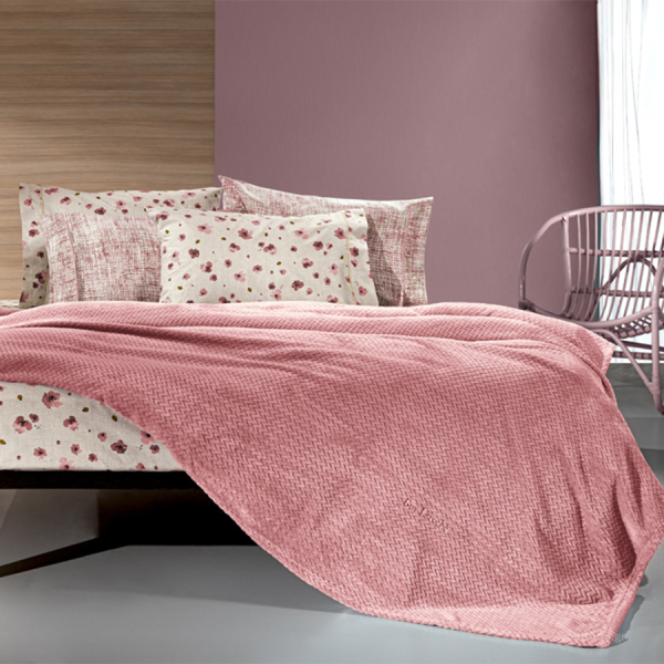 Κουβέρτα Fleece Μονή (160x220) Guy Laroche Rombus Coral 1113086221035 ...