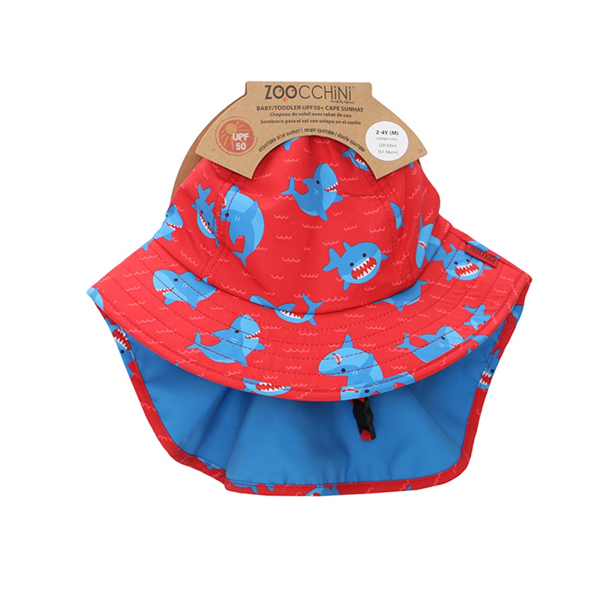 Παιδικό Καπέλο Με Αντιηλιακή Προστασία UPF50 Zoocchini Blue Shark G ...