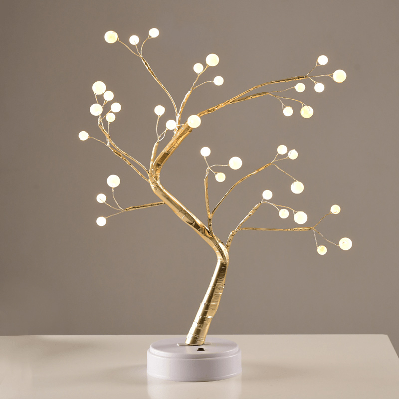 Διακοσμητικό Δεντράκι Με LED Aca Gold Tree & Ball Lights X1036152 ...