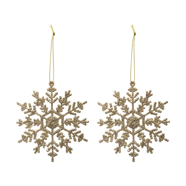 Χριστουγεννιάτικα Στολίδια (Σετ 2τμχ) A-S Glitter Snowflake 175891 ...