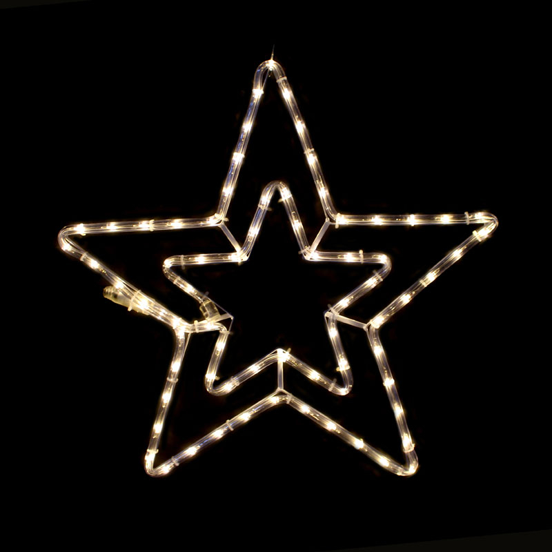Χριστουγεννιάτικο Αστέρι Φωτοσωλήνας Με 60 Led Θερμό Λευκό (46x46) Aca ...