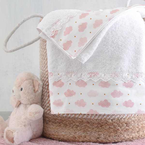 Βρεφικές Πετσέτες (Σετ 2τμχ) Rythmos Astro Pink 500gsm 250-172-1314 ...