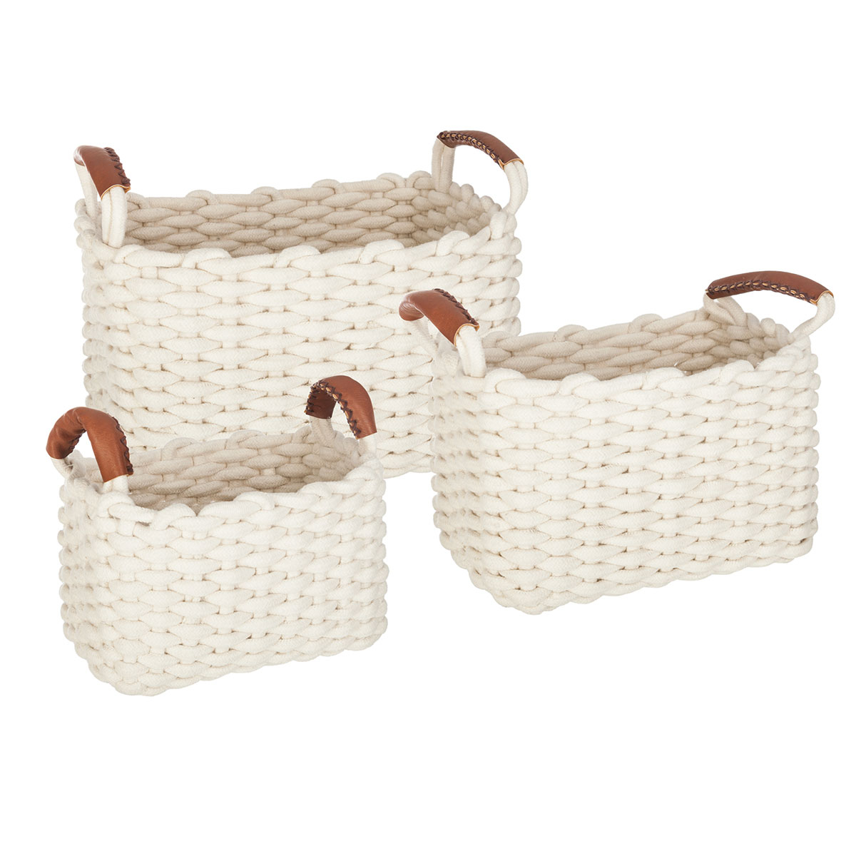 Καλάθια Αποθήκευσης (Σετ 3τμχ) A-S Knitted Blanc 157029 9999991245693 ...