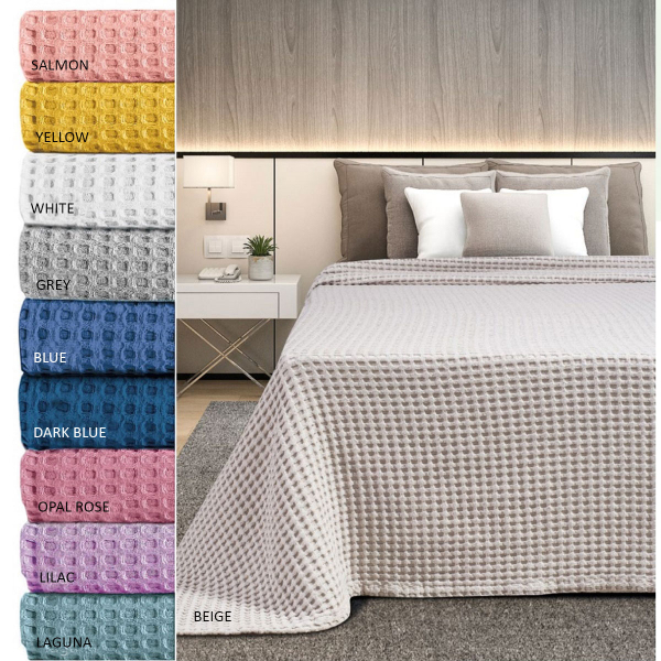 Κουβέρτα Πικέ Μονή (170x240) AdamHome Waffle SS2023 G.6100576 | Spitishop